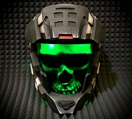 printable halo reach haunted helmet | 3D model