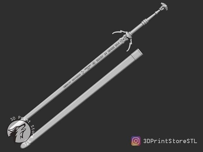 Mastercrafted Wolven Silver Sword From The Witcher - Fan Art | 3D model