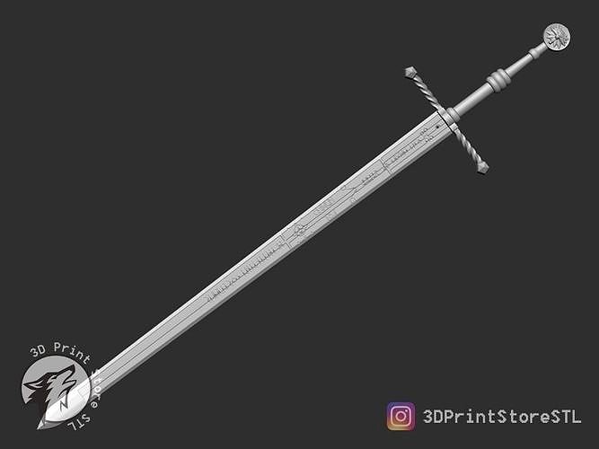 Mastercrafted Wolven Steel Sword From The Witcher - Fan Art | 3D model