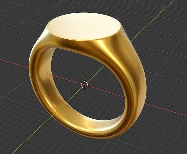Signet Ring Low Poly 3d Print or Render ready | 3D model