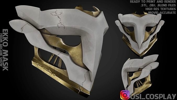 Arcane Ekko Mask for Cosplay | 3D model