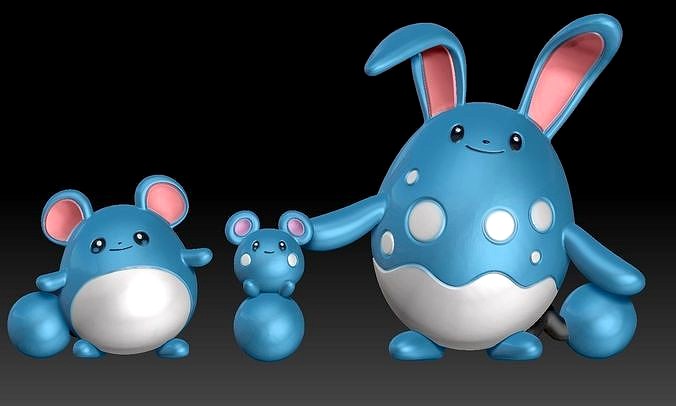 Pokemon Azurill Marill Azumarill | 3D model