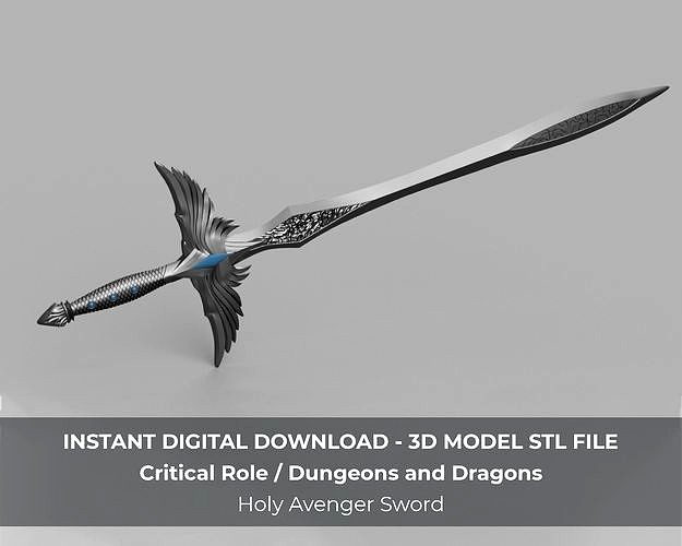 Critical Role DnD Holy Avenger 4 5 ft long Cosplay Sword | 3D model