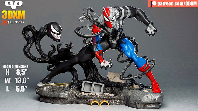 Venom Take Over Spider-Man Maximum Venom for 3D Printing STL | 3D model