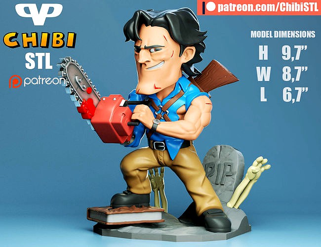 Ash Evil Dead Chibi for 3D Printing STL | 3D model