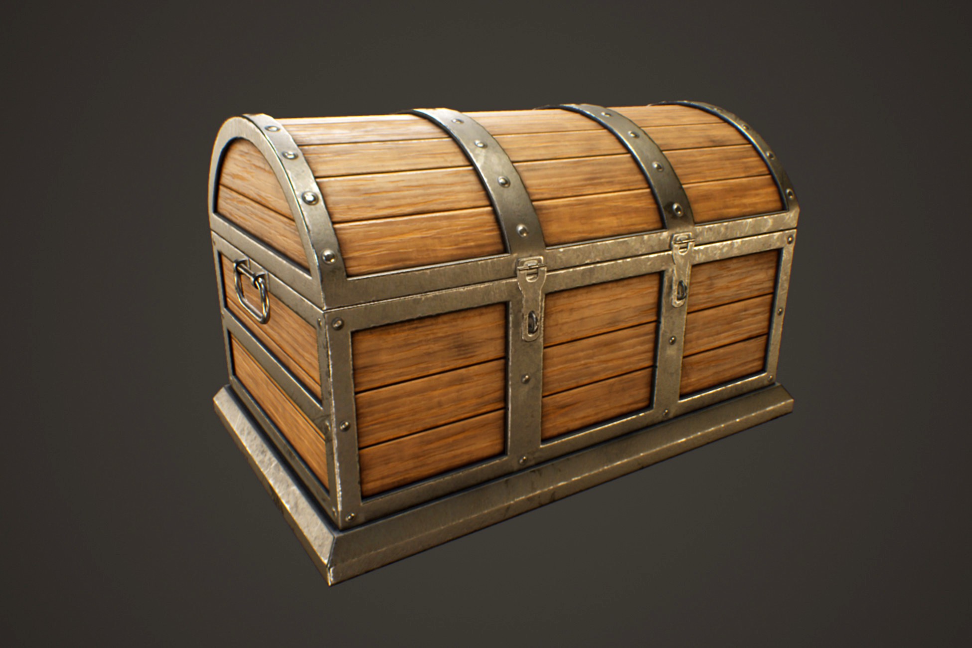 Medieval Treasure Chest - Wooden Chest X 3d model