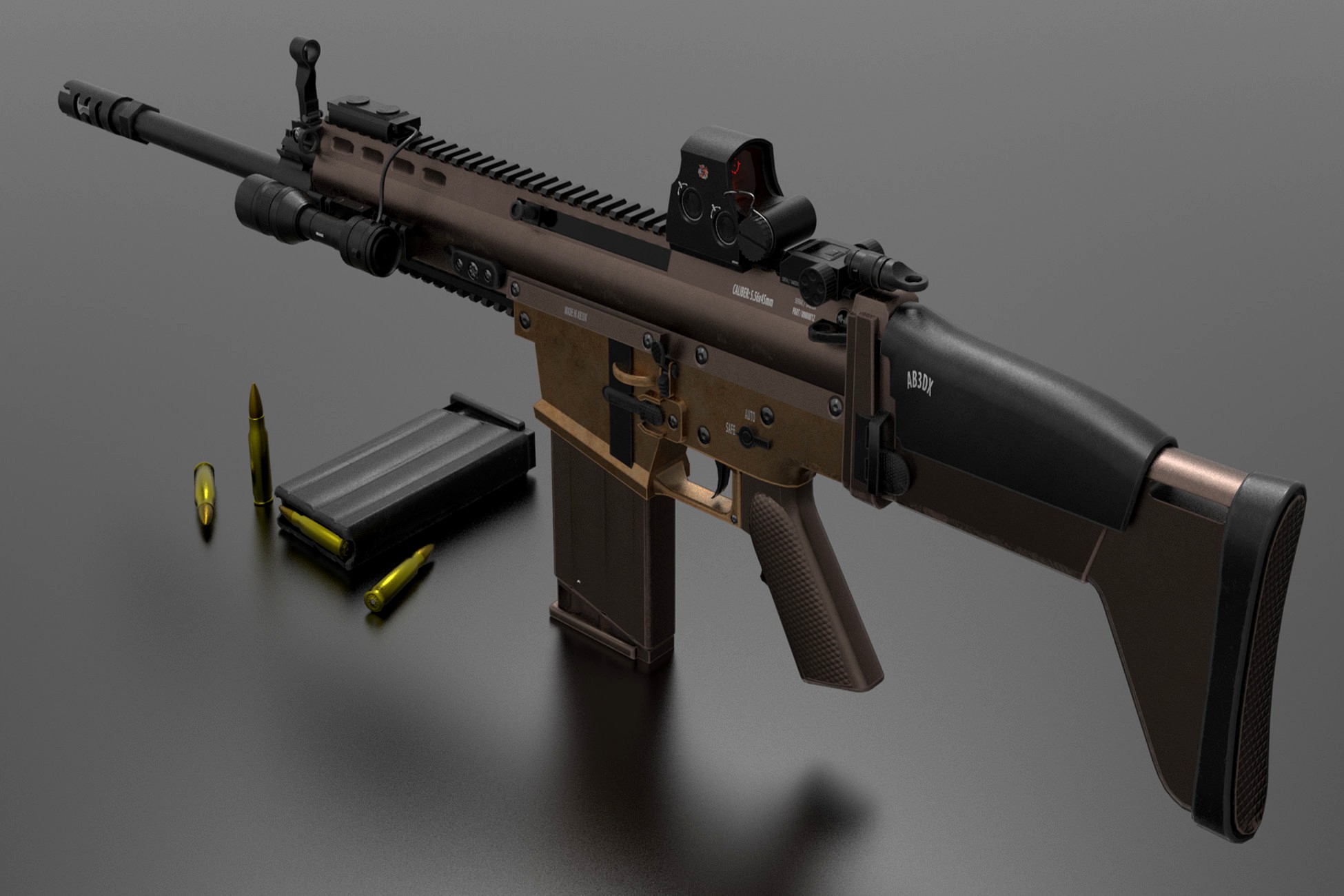 Game Combat Rifle 3d model