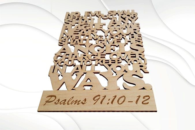 Psalm text digital vector template for laser cutting | 3D model