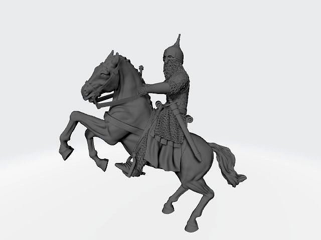 Heavy armoured Russian mounted knight | 3D model