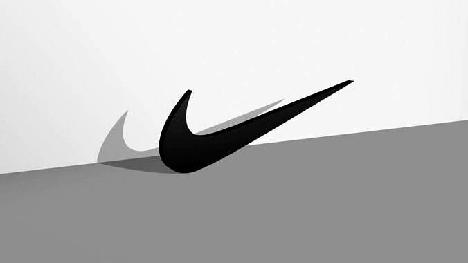Nike Logo made with editable spline | 3D model