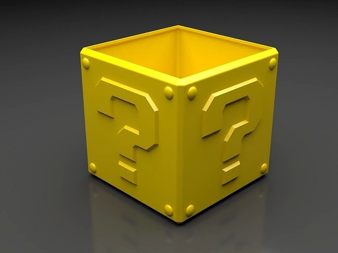 Super Mario Question Box Container 3D Print Ready V2 | 3D model