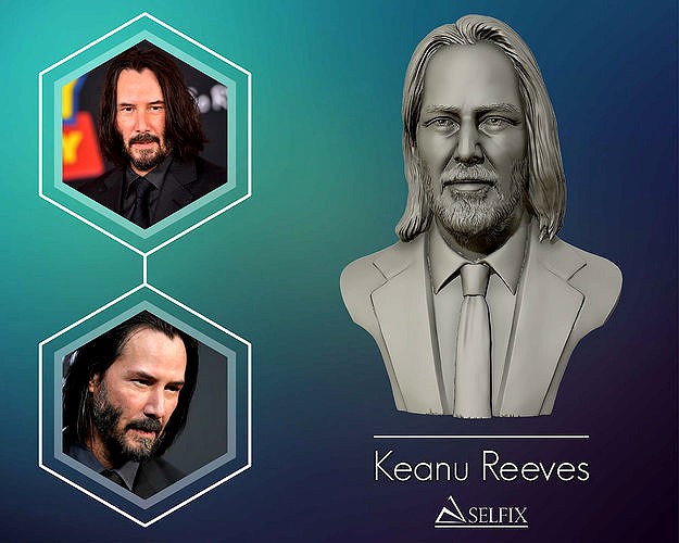 Keanu Reeves 3D portrait sculpture | 3D model