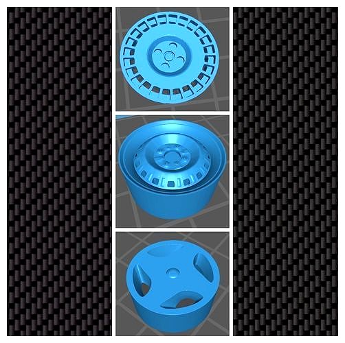Fiat Uno Rims scalable and printable 3 models | 3D