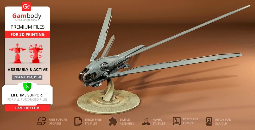 Two-Seat Ornithopter Dune 3D Printing Model | Assembly + Action