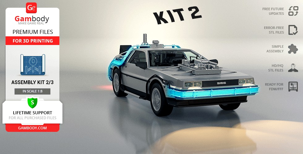 DeLorean 3D Printing Model | Assembly Kit 2: Engines, Mr Fusion, Active ...
