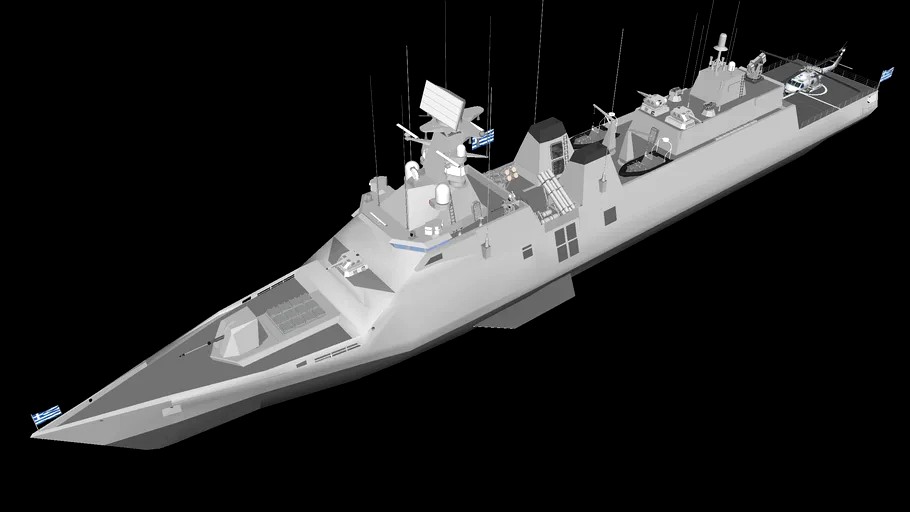 GREEK+NAVY+SIGMA+CLASS+FRIGATE+FULLY+ARMED 3d model