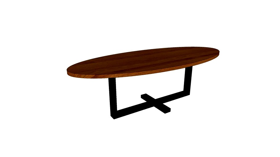Table ovale BONIFACIO en noyer - pied Arles 10x5 3d model