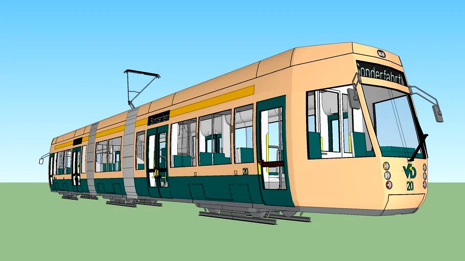 Niederflurstraßenbahn - low floor tram 3d model