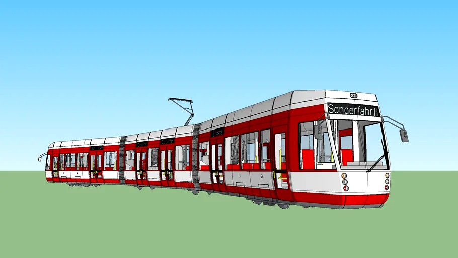 Niederflurstraßenbahn - low floor tram 3d model