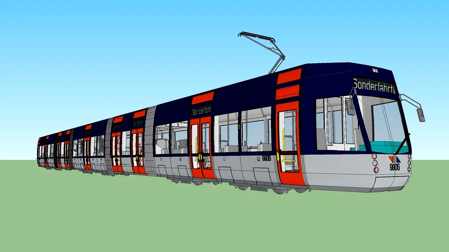 Niederflurstraßenbahn - low floor tram 3d model