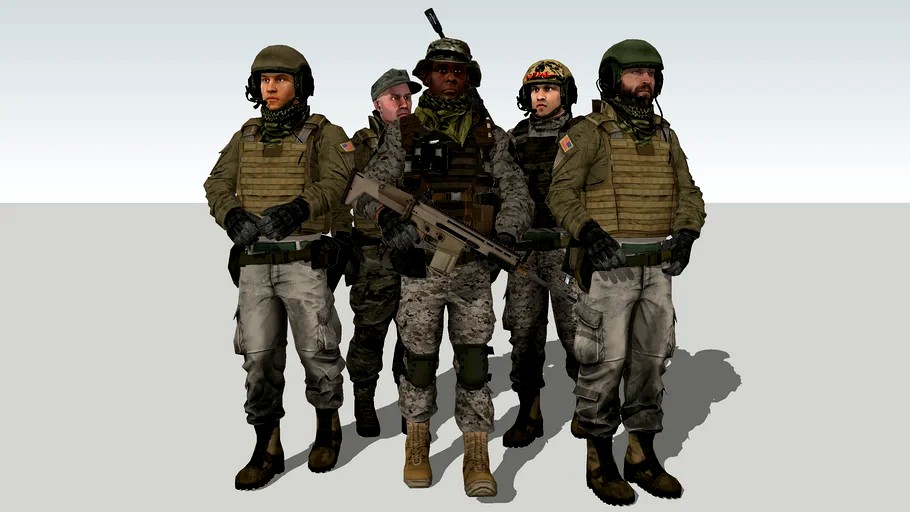 USMC Modern AFV Crewmen Set 01 3d model