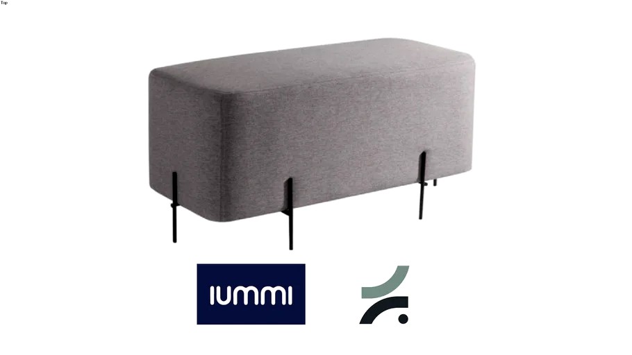 Puff Golden Retangular - Iummi 3d model