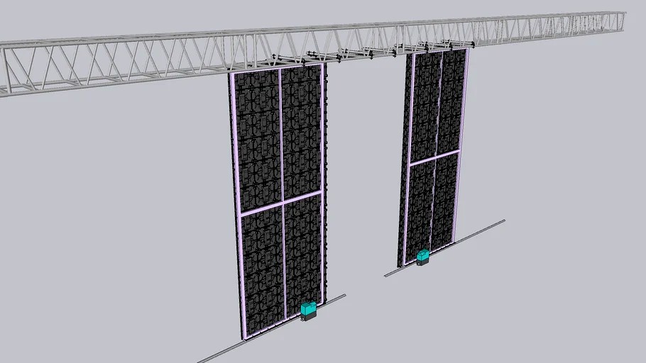 Sliding LED Screens system 3d model