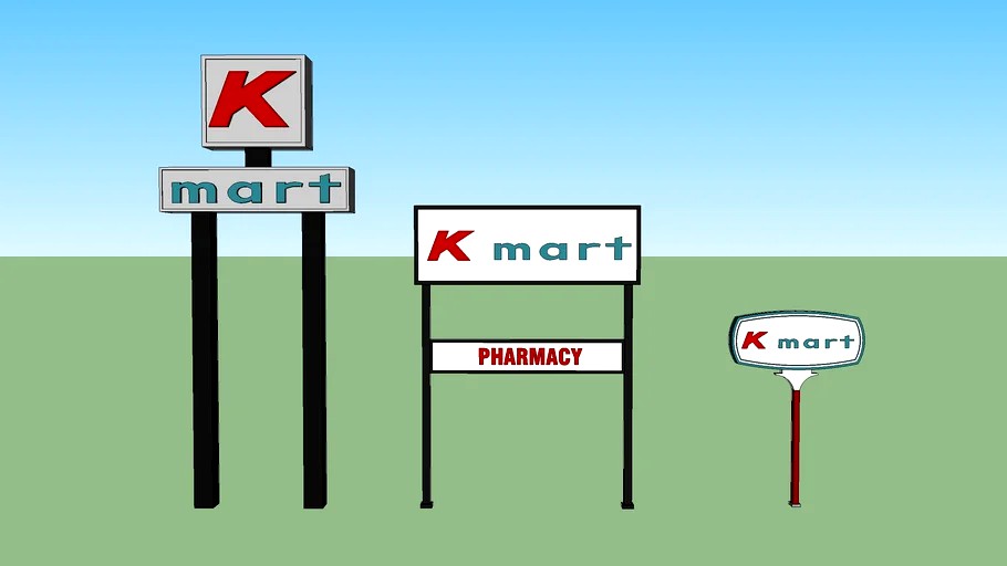 Kmart Pylon Signs (Original Logo) 3d model