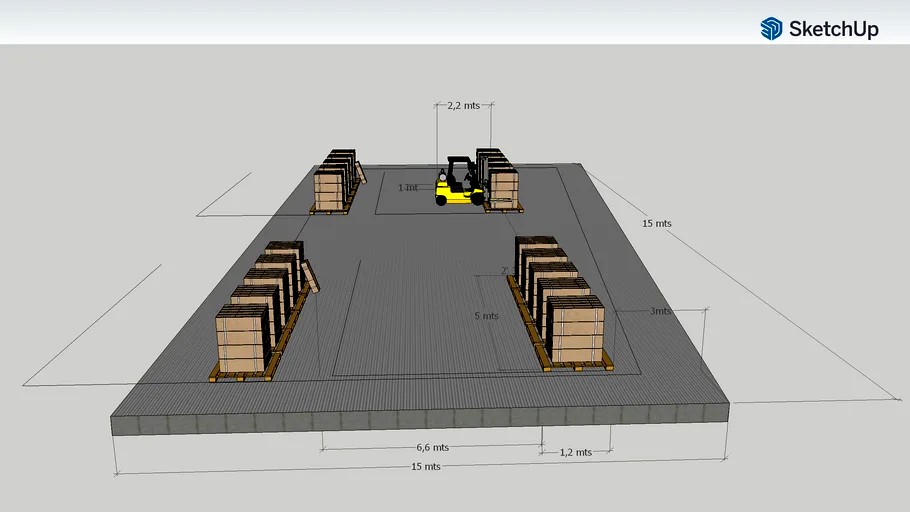 Dimensionamiento del almacén de producto terminado 3d model