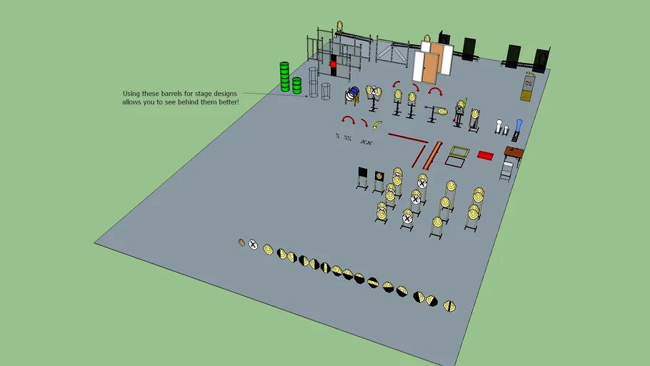 List of general IPSC props for stages and matches PCDHFC 3d model