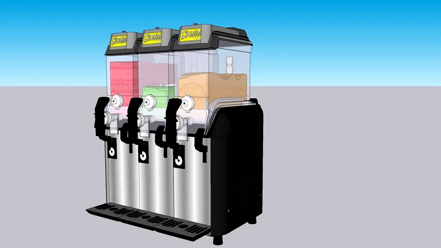 Slush Machine Triple w Light 3d model