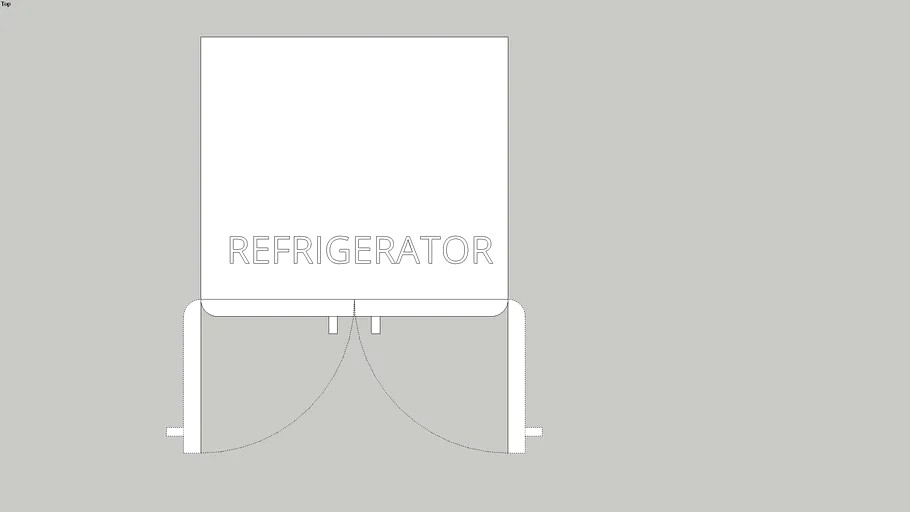 2D Floorplan, Refrigerator, Large 36' 3d model