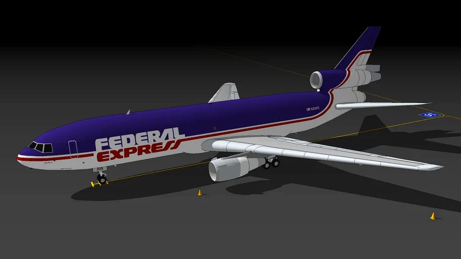 FedEx - Federal Express DC-10-30F 'John David' (1987) 3d model