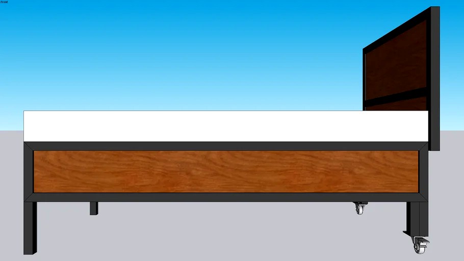 Steel frame bed w/ Plywood siding 3d model