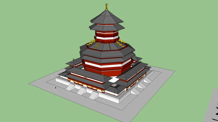 Mingtang Temple - Tang Dynasty in 7th century 3d model