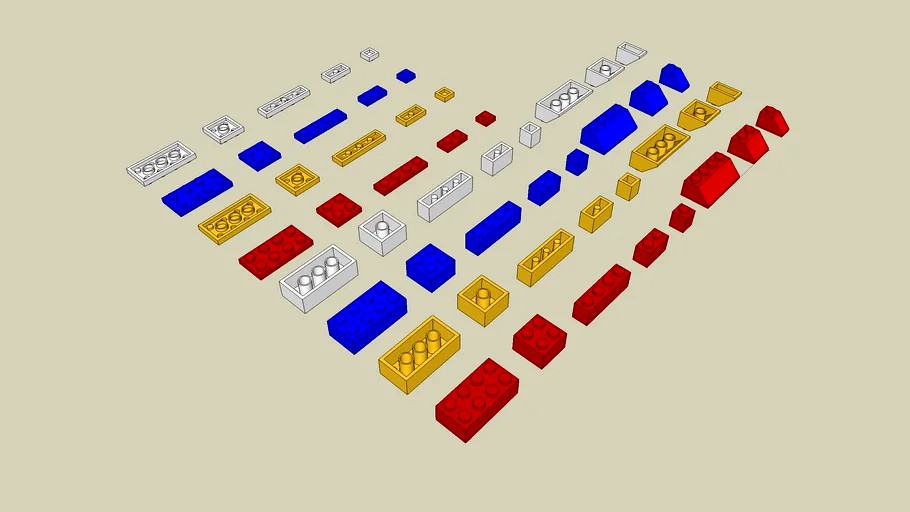 Lego bricks 3d model