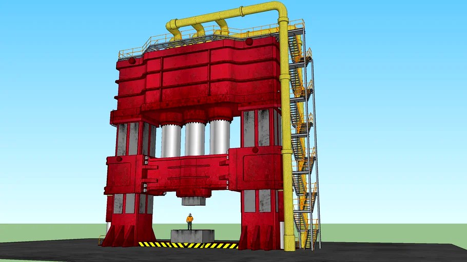 hydrolic press of forging 3d model