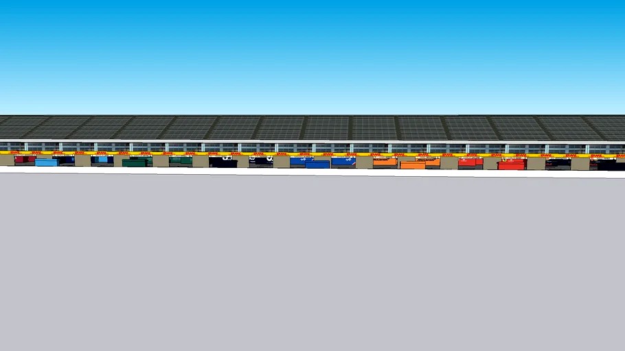 F1 Pit Lane and Garage 3d model