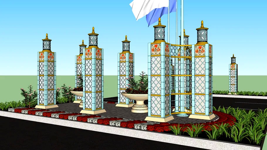 Anaheim Resort Arterial Road Gateway Entry Monument 3d model