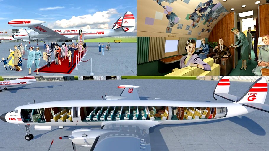 TWA Lockheed L-1049G Super Constellation (1956) 3d model