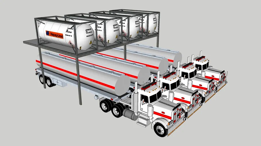ISO TANK DISPATCH PLATFORM TERMINAL DE DESPACHO CON ISO TANQUES 3d model