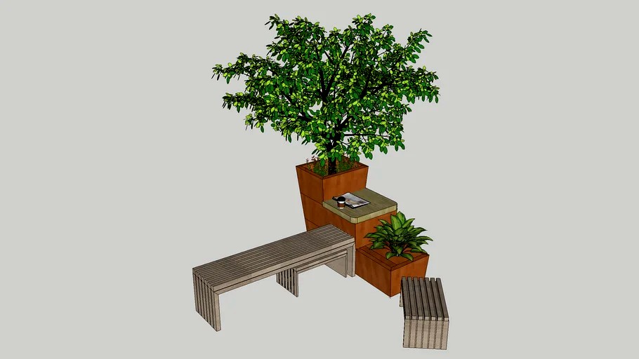 Paige Sketchup Bench 3d model