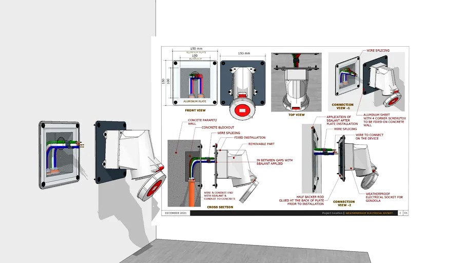 MENNEKES WEATHERPROOF ELECTRICAL SOCKET 3d model