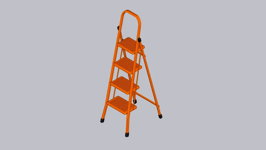 Tangga Lipat / Folding Stairs / Step Ladder / Orange 3d model