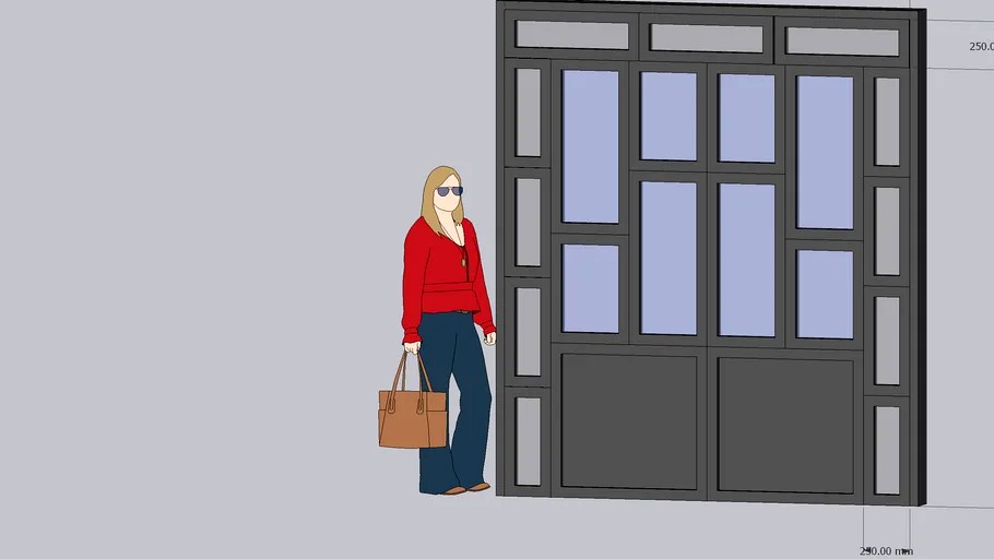 Main door (Xingfa Aluminium) 3d model