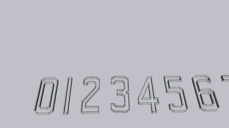 US Aircraft Carrier Deck Numerals Numbers 3d model