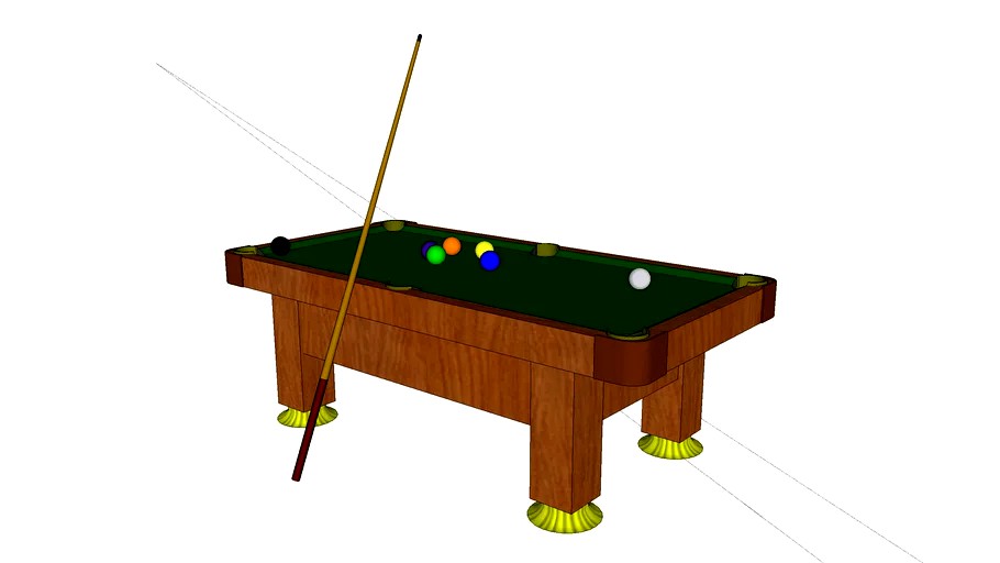 basic pool table 3d model