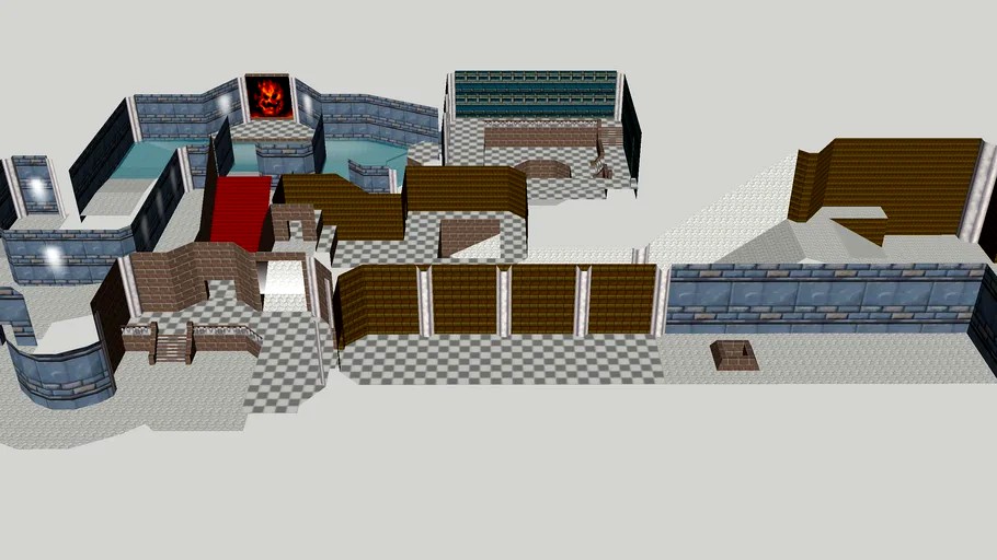 Super mario 64 - peachs castle - Basement 3d model
