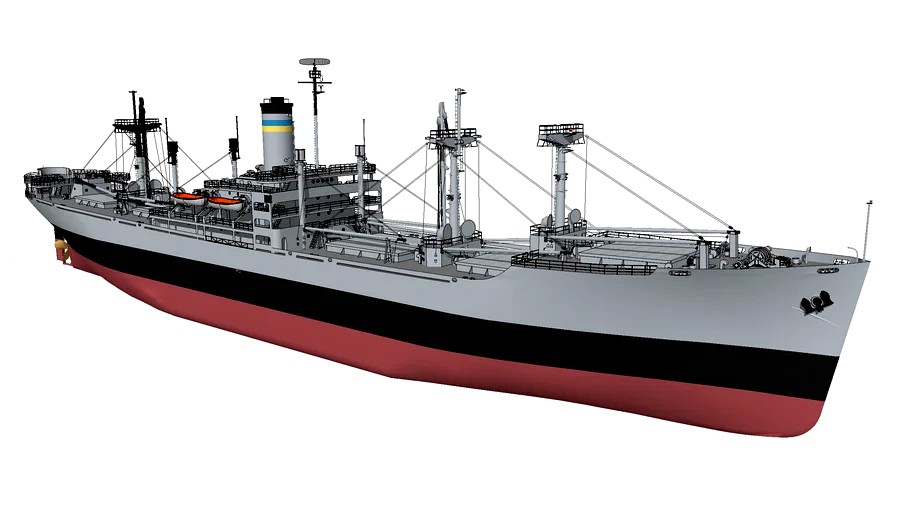 WW2 Victory Ship V.2 (MSTS, ORIGINAL) 3d model