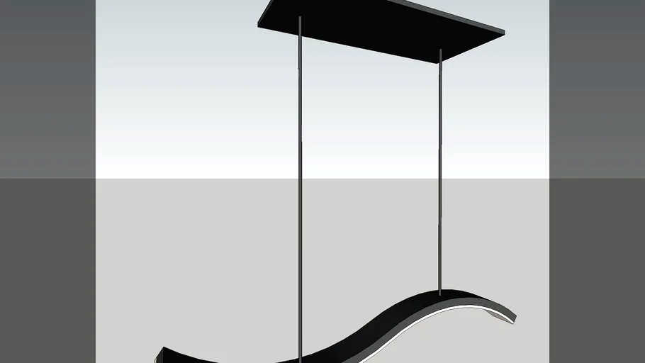 LED bar ceiling light - wave shape1 3d model